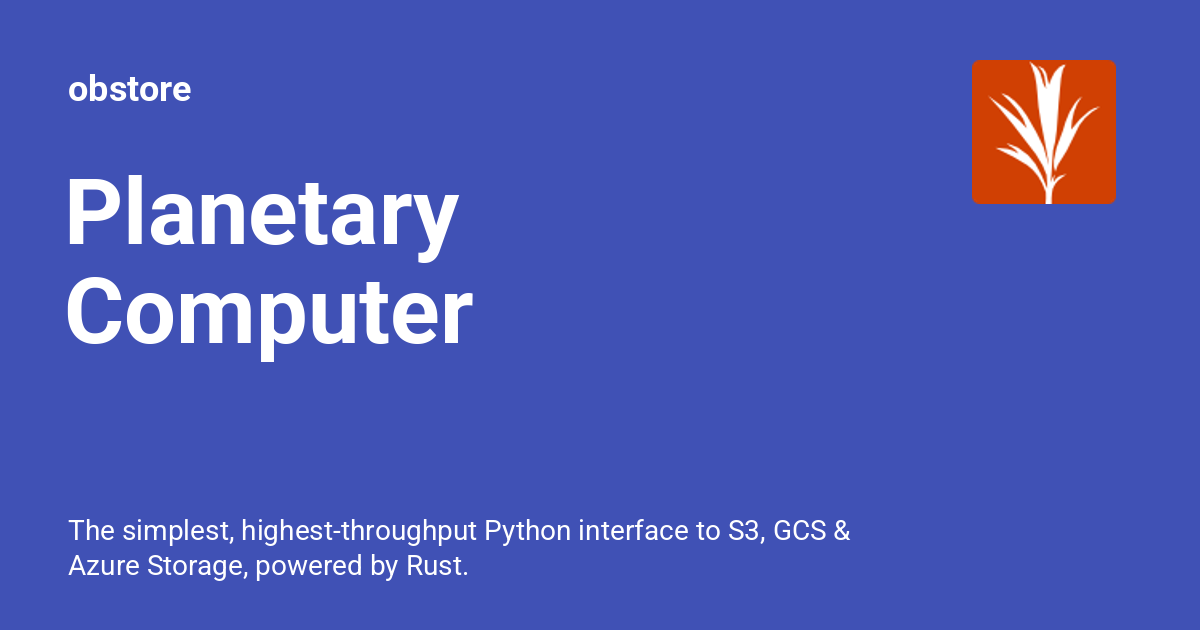 Planetary Computer - obstore