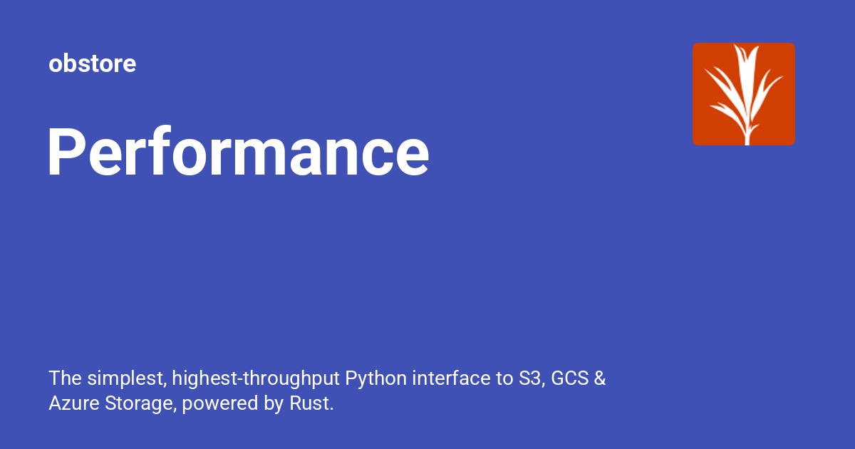 Performance - obstore