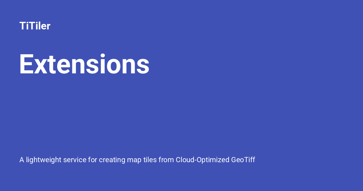 Extensions - TiTiler